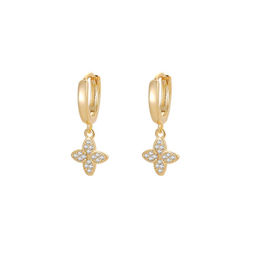 Crystal Clover Hoop Earrings – Twilight London