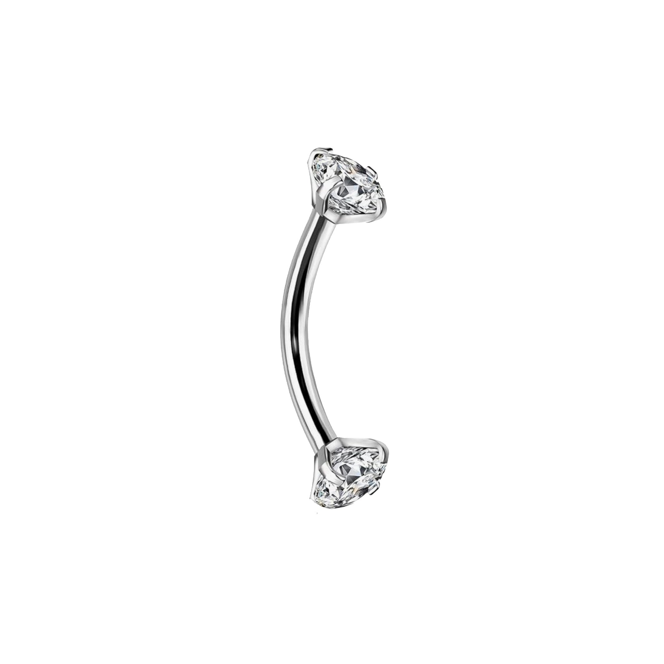 Curved Crystal Barbell Vertical Labret – Twilight London