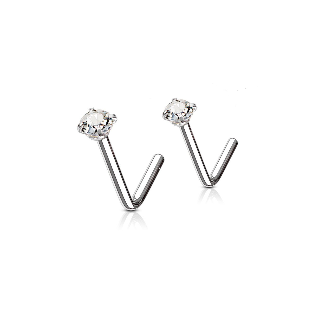 Crystal Nose Piercing L Bar Set – Twilight London