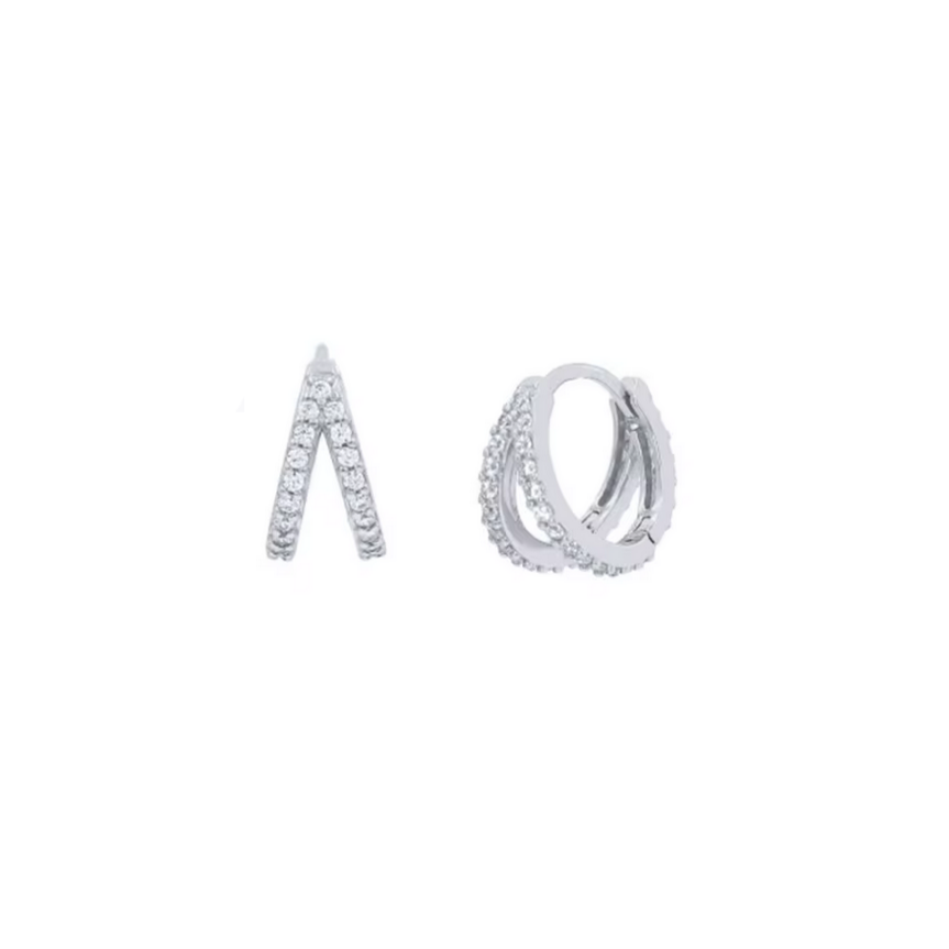 Omega Crystal Huggie Hoop Earrings – Twilight London