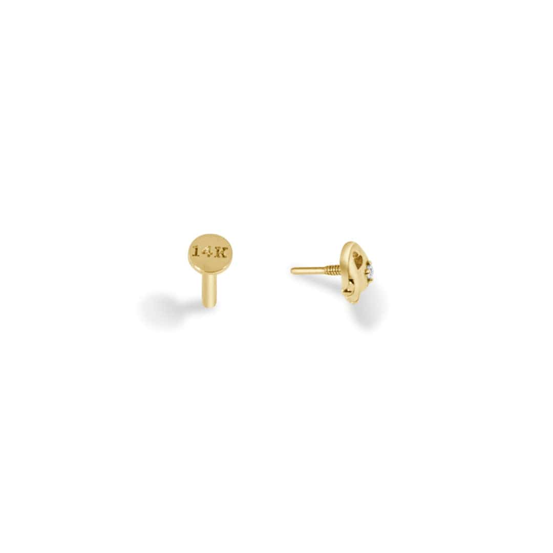 14K Solid Gold Skull Labret Piercing – Twilight London