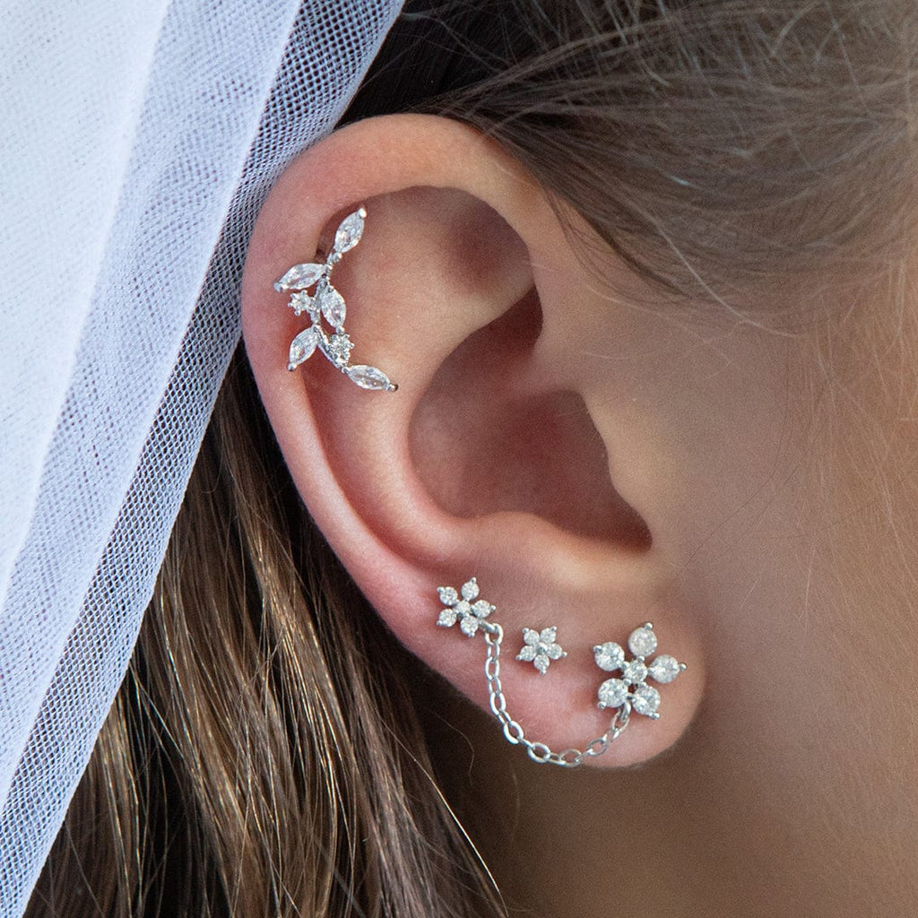 Curved Floral Crawler Piercing – Twilight London